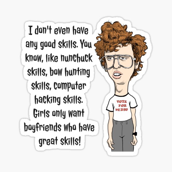 "Napoleon Dynamite - Boyfriend Skills" Sticker for Sale by ...