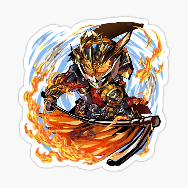 "Orange Samurai on Fire " Sticker for Sale by DezeraeZa | Redbubble