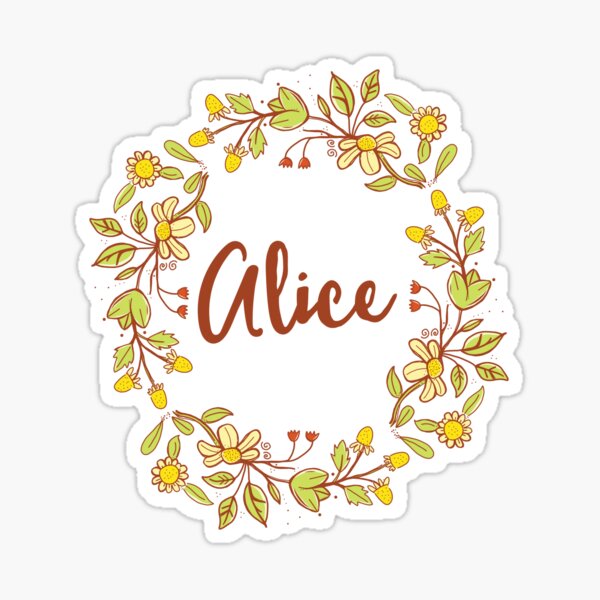 "Alice lovely name and floral bouquet wreath" Sticker for Sale by ...