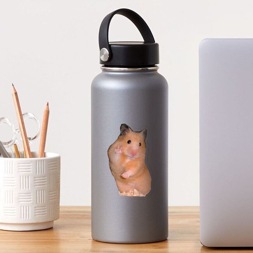 "Hamster peace sign meme" Sticker by valwerty | Redbubble