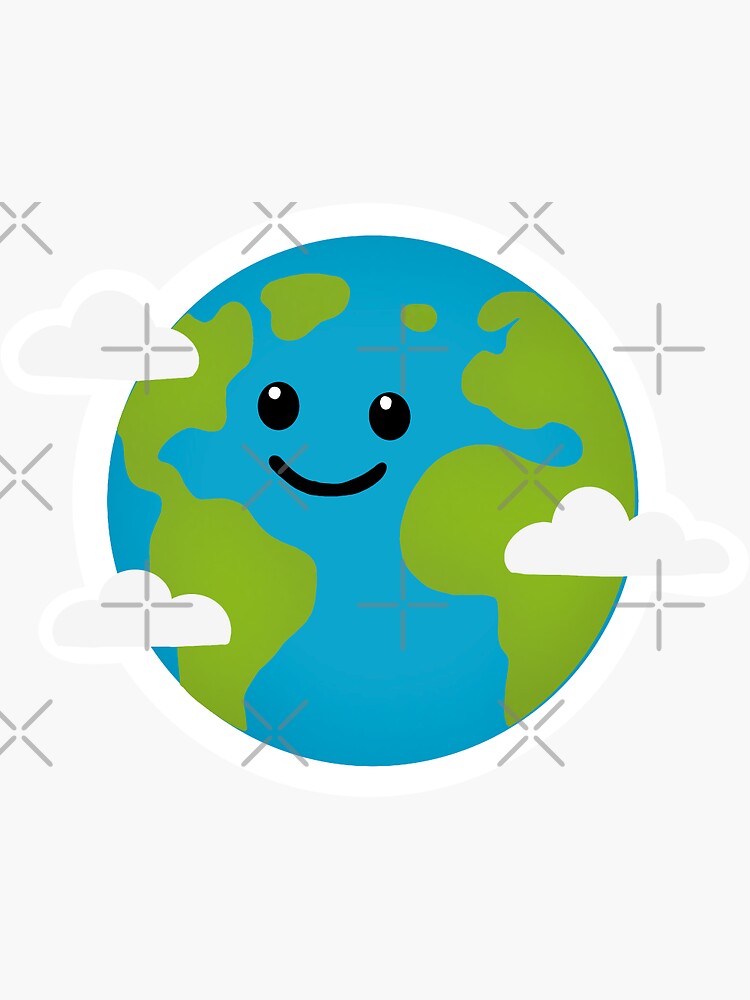 "Cute Earth" Sticker for Sale by designsbyabbey4 | Redbubble