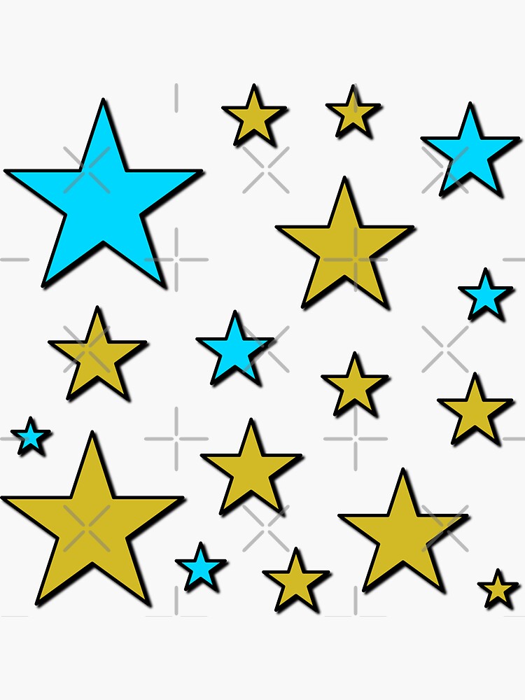 "Gold and Blue Star Sticker Pack" Sticker for Sale by springerclipz ...