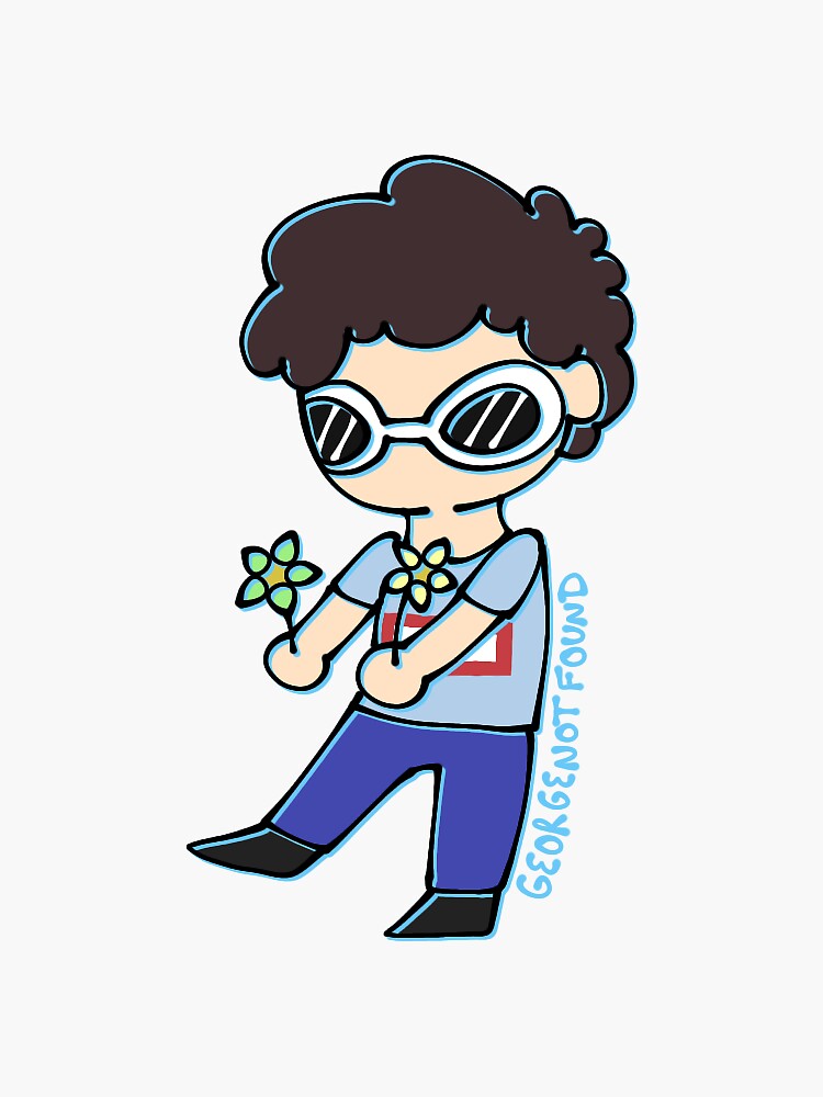"Chibi GeorgeNotFound" Sticker for Sale by Swirly-Rainbow | Redbubble