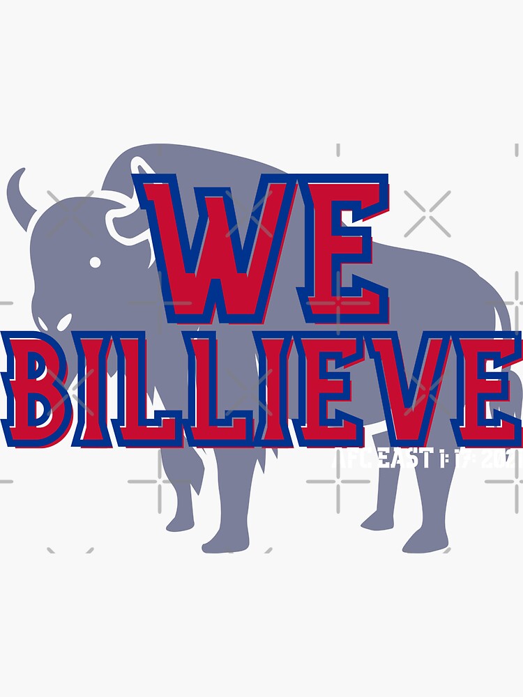 "We Billieve - (Dark Red)" Sticker by DaCosta2020 | Redbubble