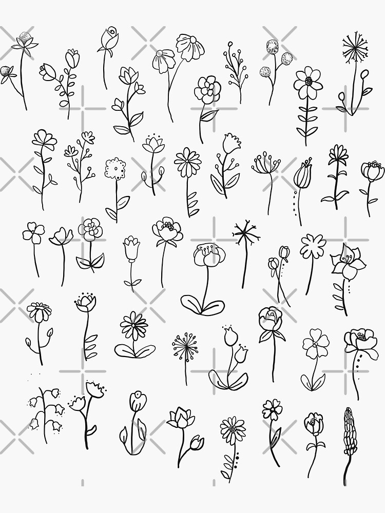 "minimalistic flowers " Sticker by shoprose | Redbubble