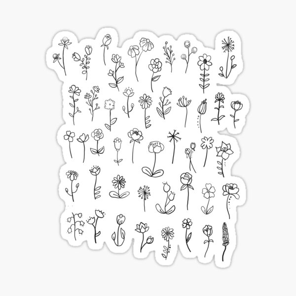 "minimalistic flowers " Sticker by shoprose | Redbubble