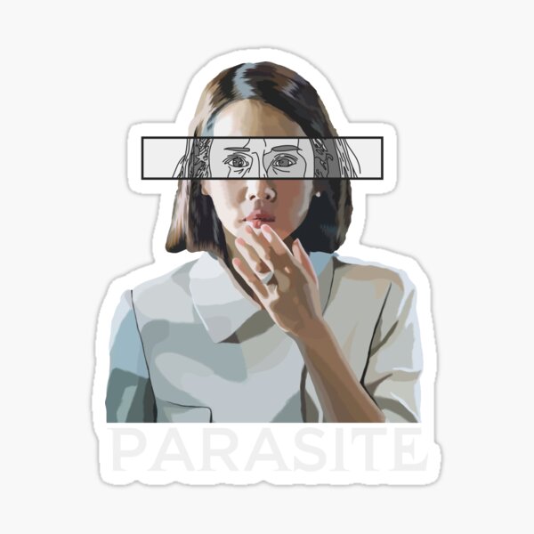 "Appalled Face (Parasite) (With Eyes, with Title)" Sticker for Sale by ...