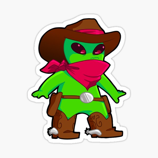 "Alien Cowboy" Sticker for Sale by Grimdarkmatt | Redbubble