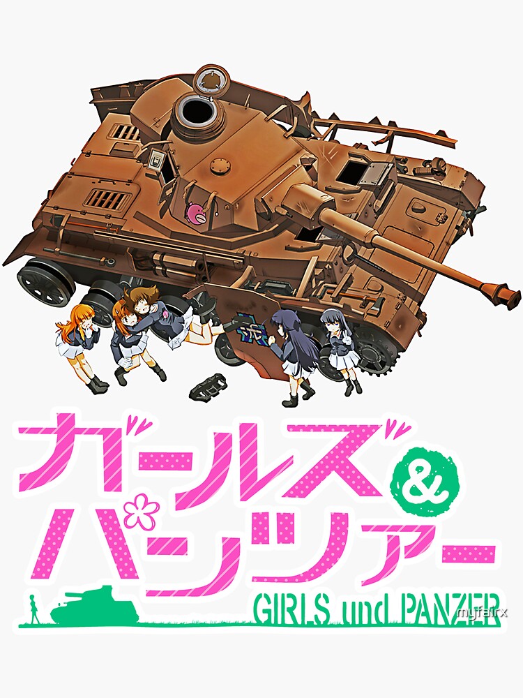 "Anime Girl Panzer IV Tank T-Shirt" Sticker for Sale by myfairx | Redbubble