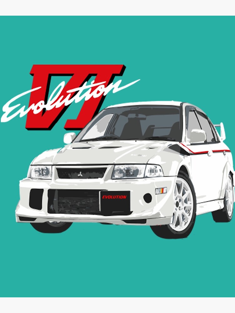 "Lancer Evolution lancer evo 6 TME white" Art Print for Sale by ...