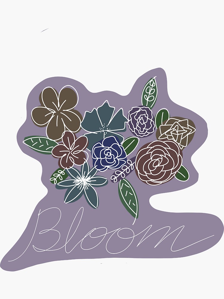 "Bloom" Sticker by custard-is-sus | Redbubble