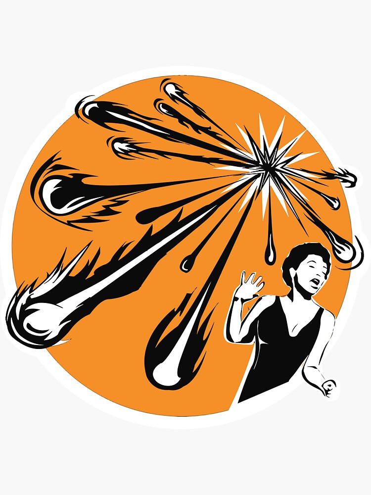 "Meteor Shower Scream" Sticker for Sale by Designs-Rabbit | Redbubble