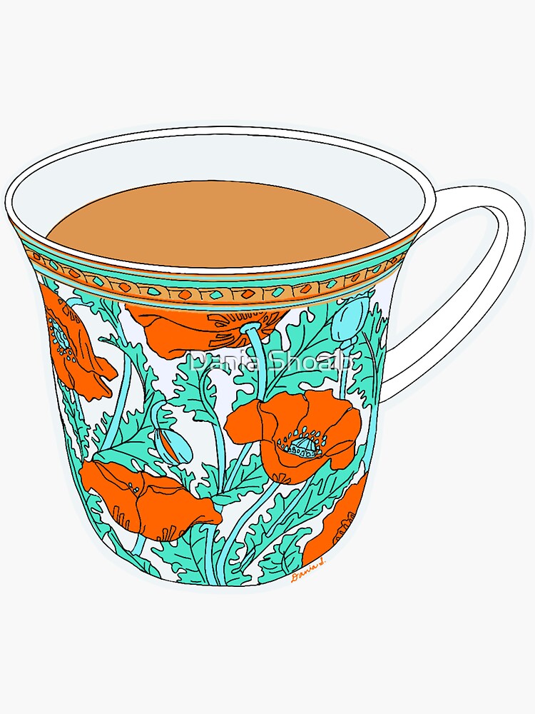 "Cup of Tea" Sticker for Sale by Dania Shoaib | Redbubble