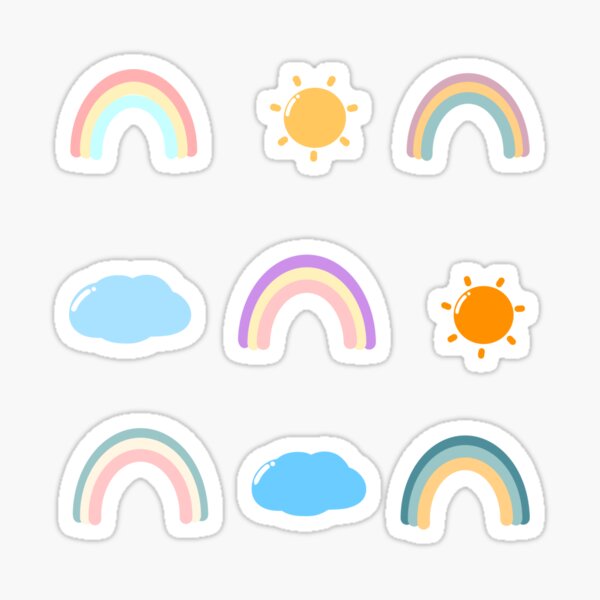"Pastel Rainbow Pack" Sticker by SnailJosegira | Redbubble