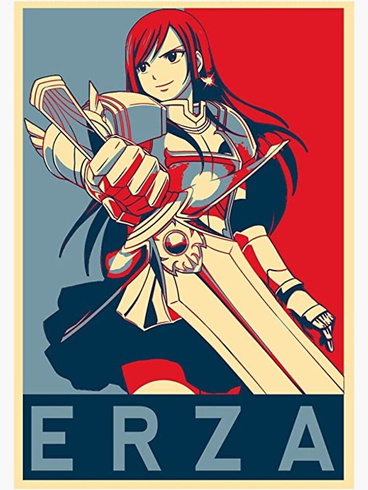 "Erza" Sticker for Sale by Posterboss667 | Redbubble