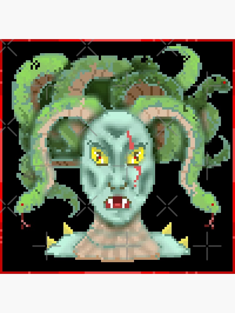 "Encounter: Medusa head PIXEL" Poster by maloiko | Redbubble