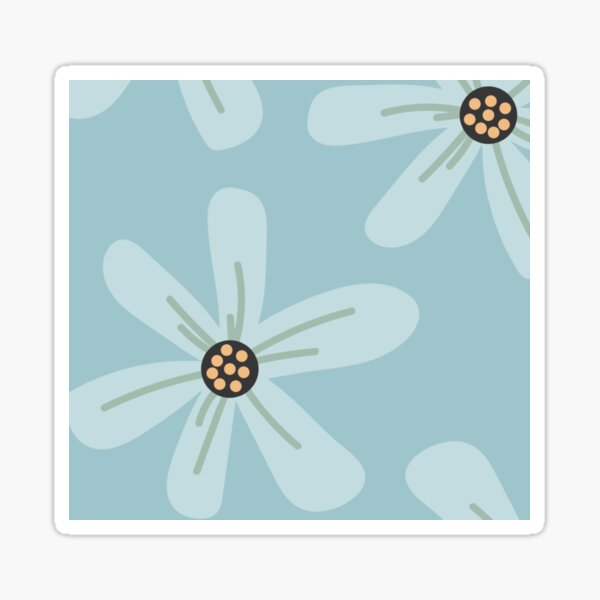 "Light blue flowers " Sticker for Sale by Gihi | Redbubble