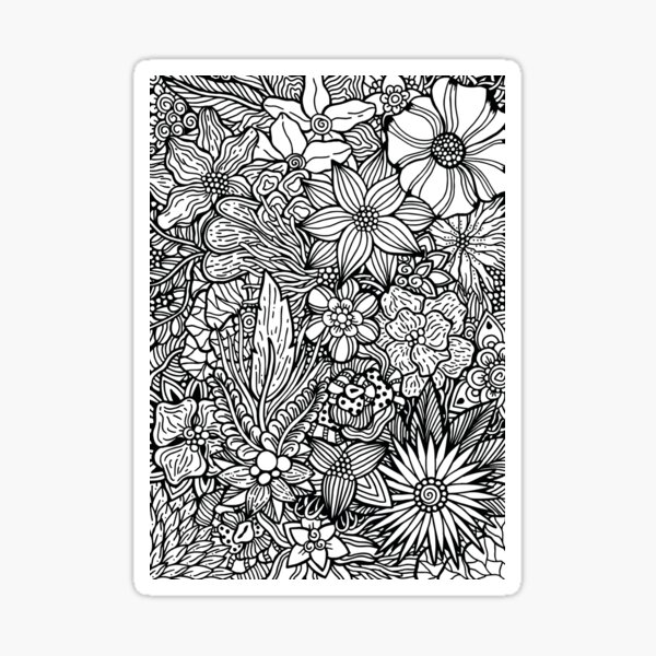 "FLORAL DOODLE" Sticker for Sale by dedesuperman | Redbubble