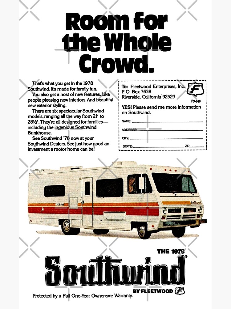 "FLEETWOOD SOUTHWIND RV" Poster for Sale by ThrowbackM2 | Redbubble