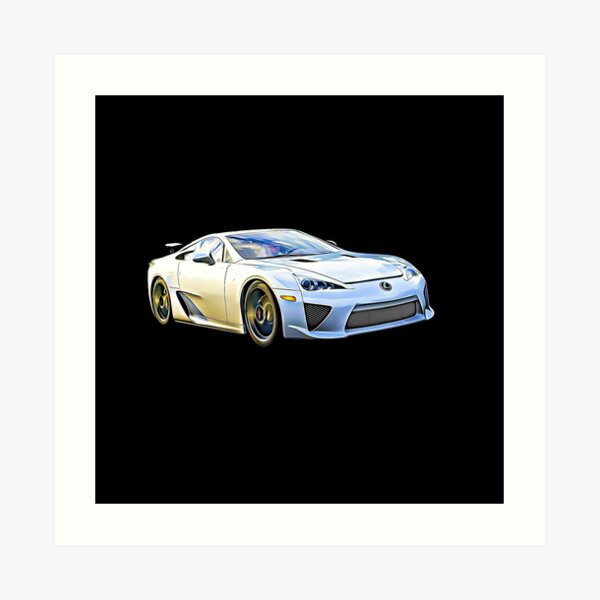 "Lexus LFA Cartoon Black" Art Print by Auto-Prints | Redbubble
