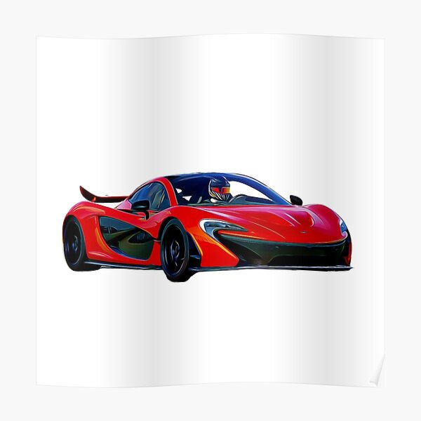 "McLaren P1 Cartoon" Poster for Sale by Auto-Prints | Redbubble