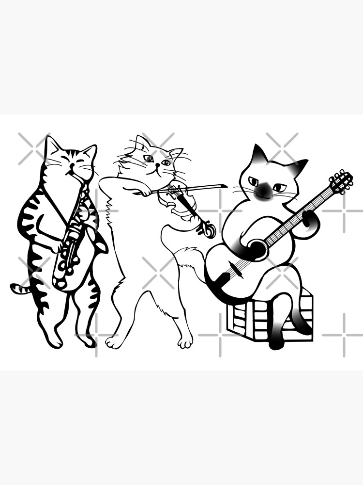 "Cute cats playing musical instruments in a band" Poster for Sale by ...