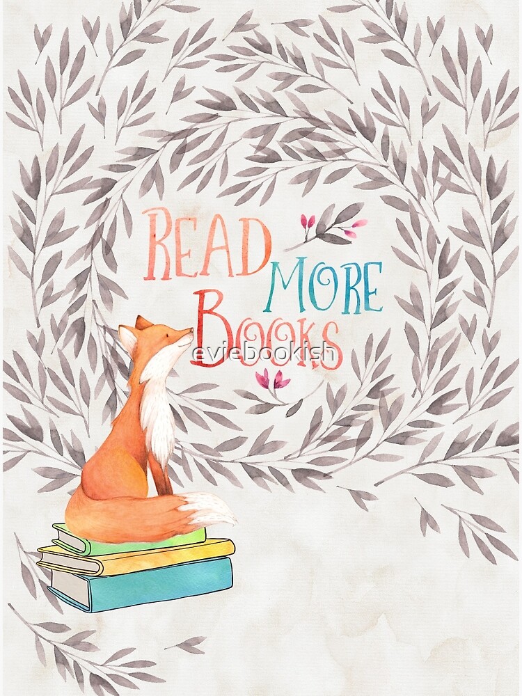 "Read More Books - Fox" Greeting Card for Sale by eviebookish | Redbubble