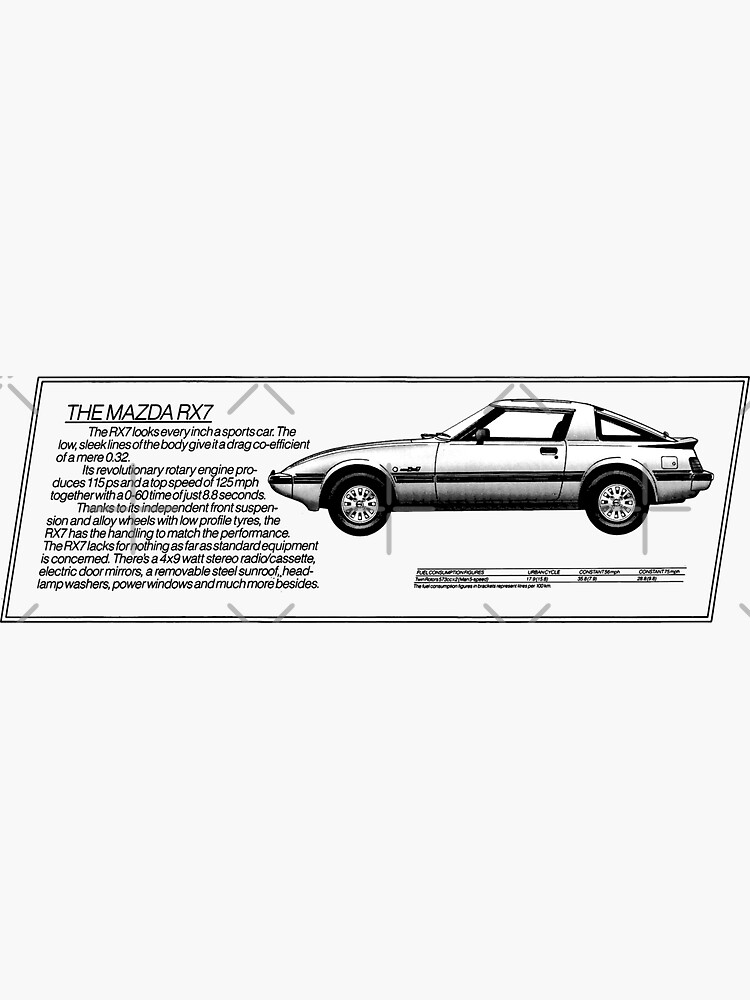 "MAZDA RX-7" Sticker for Sale by ThrowbackM2 | Redbubble