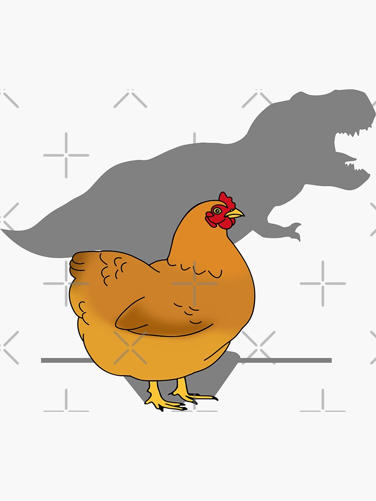 "T-rex Chicken Dinosaur Shadown Fluffy Hen" Sticker by FandomizedRose ...