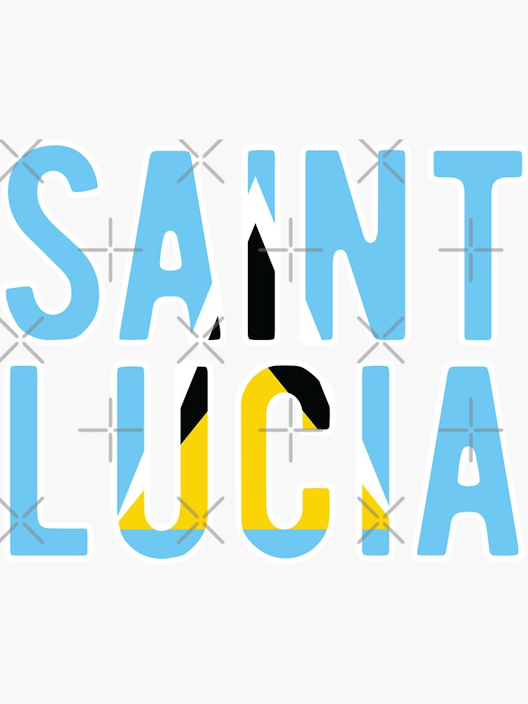 "St. Lucia Flag Text" Sticker by OldDannyBrown | Redbubble