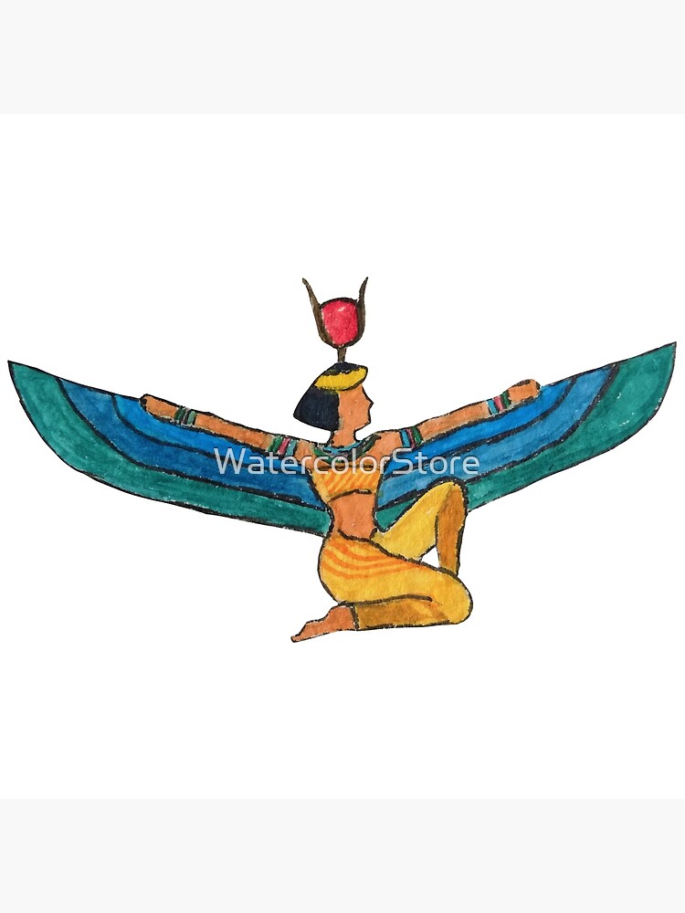 "Ancient Egyptian Goddess Isis Watercolor Painting" Art Print for Sale ...