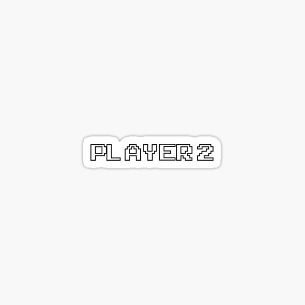 "Player 2 Gamer design - 2nd player retro arcade typography (block ...