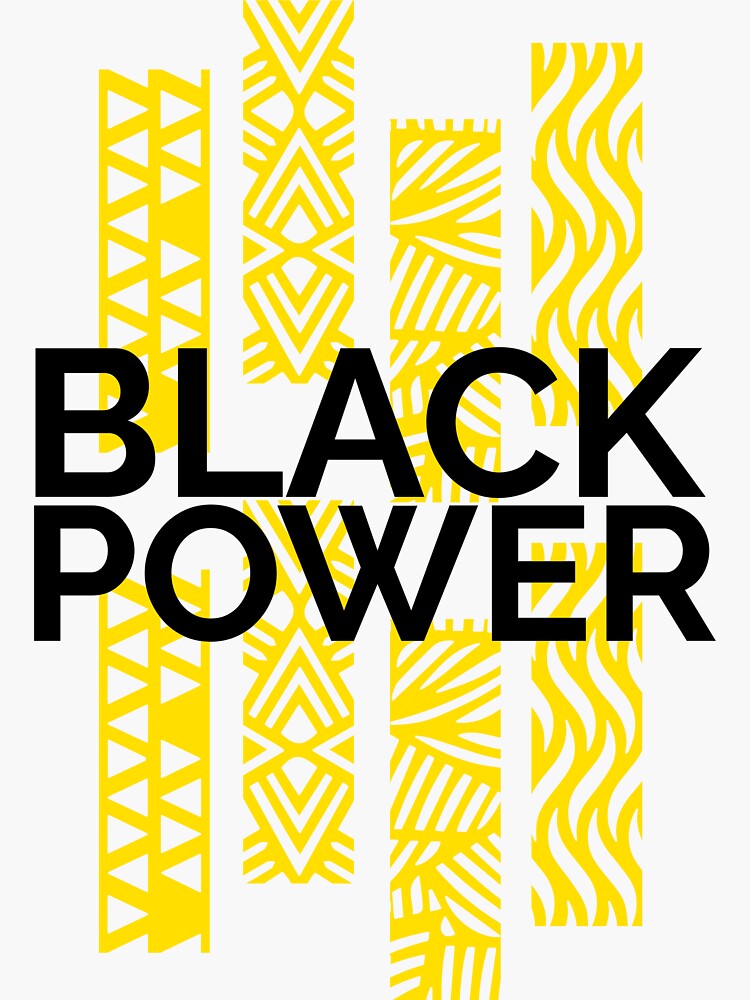 "Nice Black and Yellow Black Power Design " Sticker for Sale by ALLFAX ...