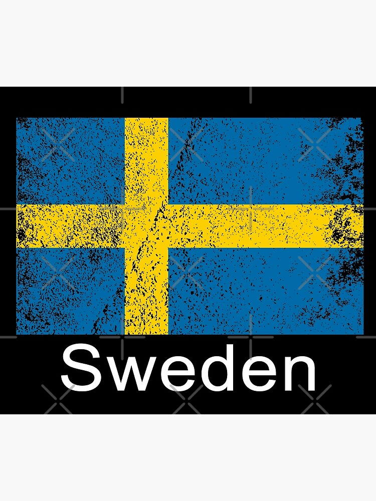 Póster «Bandera sueca Suecia Negro» de MetalApocalypse | Redbubble