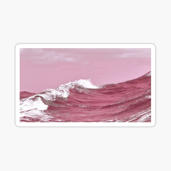 "Pink Ocean Wave Aesthetic" Sticker by Nymmzi | Redbubble