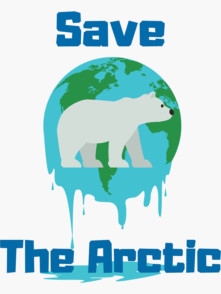 "Save the Arctic polar bear" Sticker by Idyllhands | Redbubble
