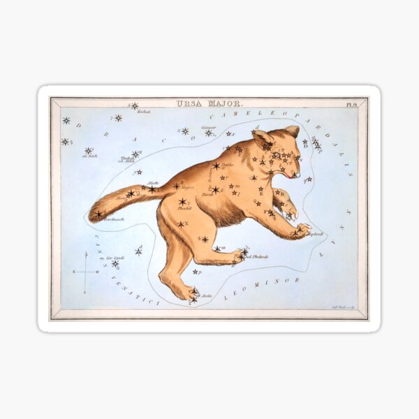 "Antique Ursa Major Constellation Map" Sticker for Sale by ...