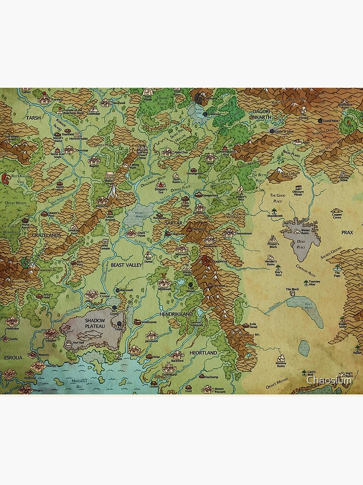 "Dragon Pass and Prax Map by Darya Makarava" Throw Blanket for Sale by ...