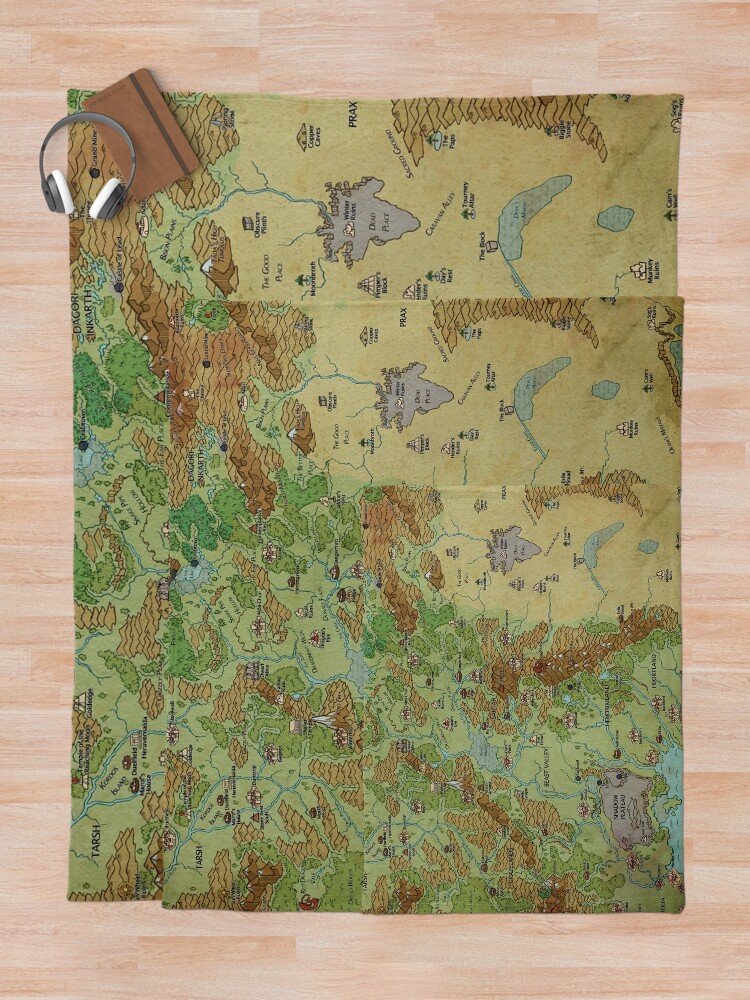 "Dragon Pass and Prax Map by Darya Makarava" Throw Blanket for Sale by ...