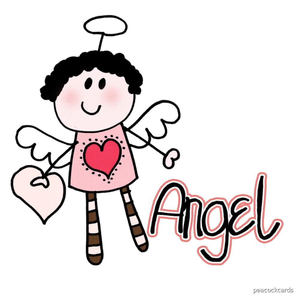"Cute Stick Figure Angel" by peacockcards | Redbubble