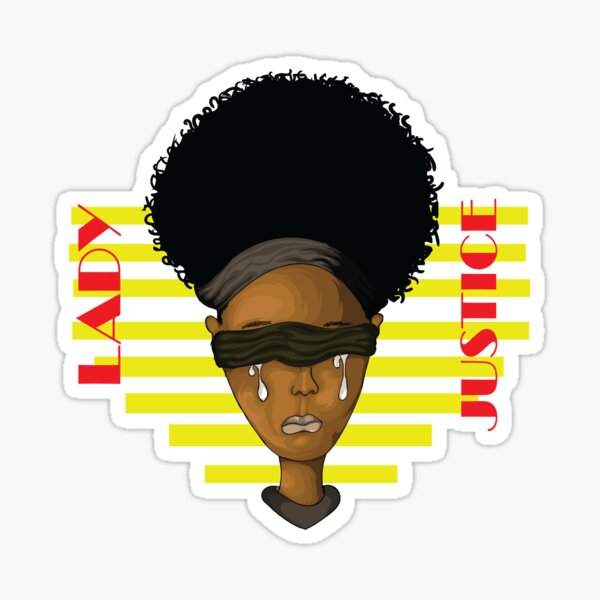 "BLACK LADY JUSTICE IS CRYING" Sticker by FarisAce | Redbubble