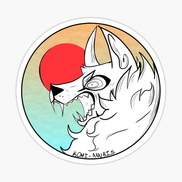 "Sunset of Sharp Teeth" Sticker for Sale by Kohi-Anubis | Redbubble