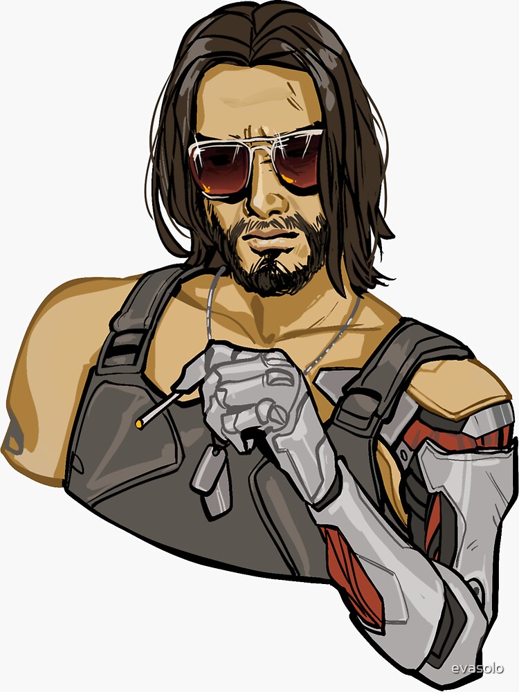 "Johnny Silverhand" Sticker for Sale by evasolo | Redbubble