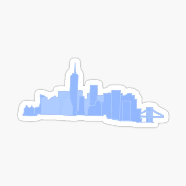 "nyc skyline light blue" Sticker for Sale by feliciadesigns | Redbubble