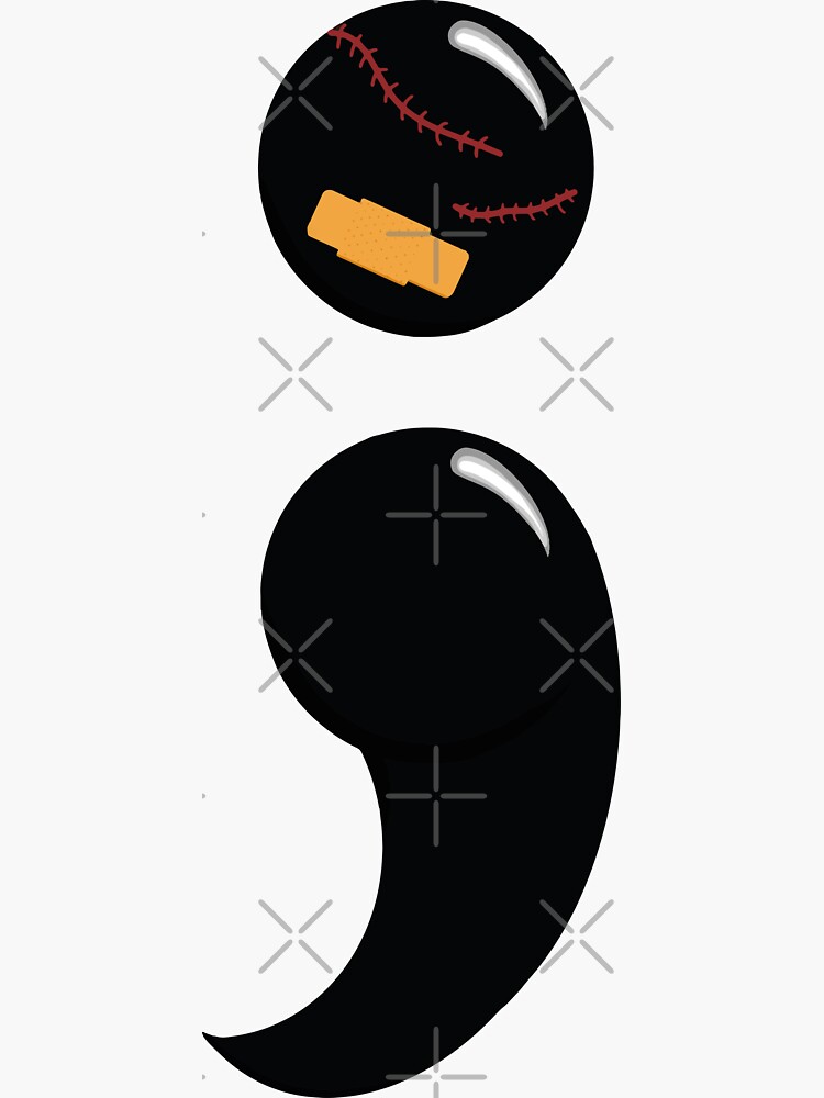 "semicolon" Sticker by Mohes-art | Redbubble