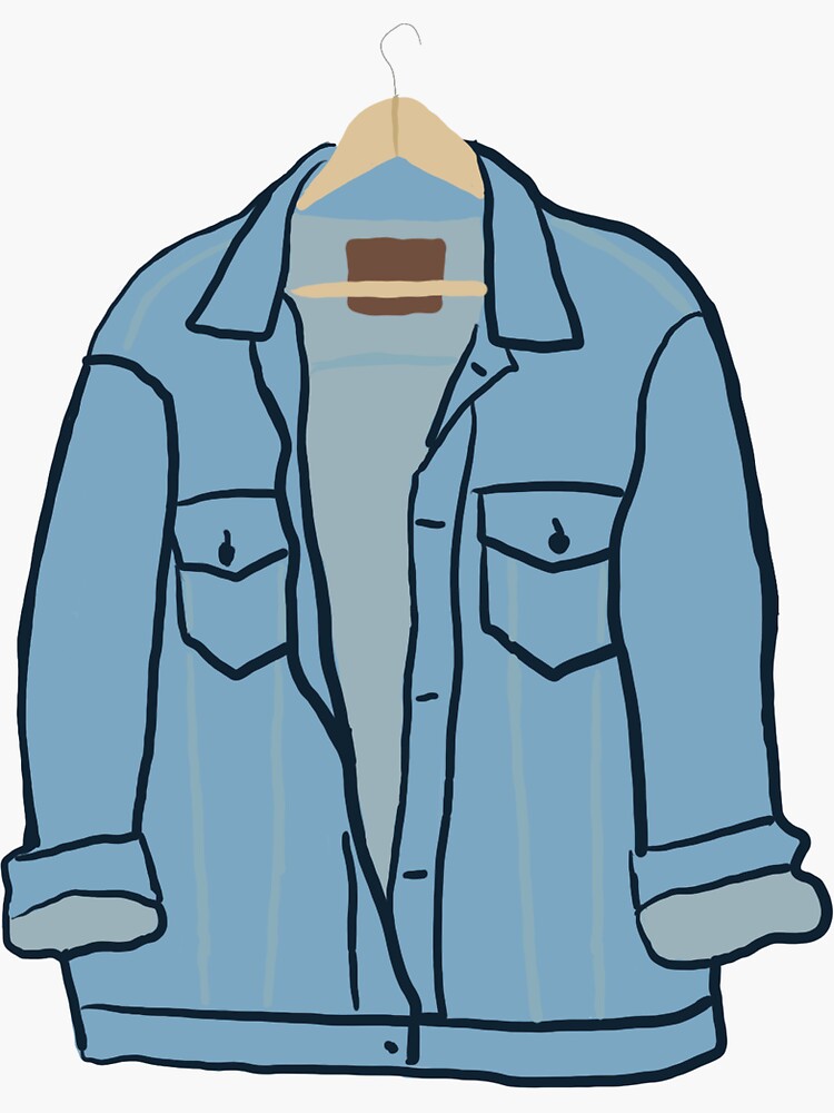 "Denim jacket" Sticker for Sale by bananahannahec | Redbubble