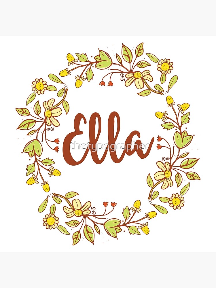 "Ella lovely name and floral bouquet wreath" Canvas Print for Sale by ...