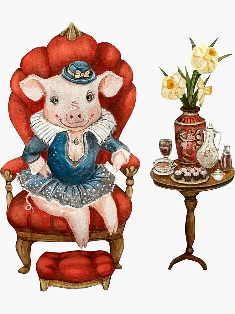 "Princess Piggy" Sticker for Sale by Ruta | Redbubble