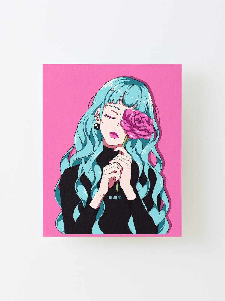 Anime Portrait Print Floral Anime Print. Prints Art & Collectibles ...