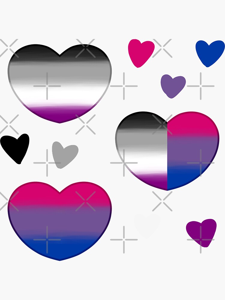 "LGBTQ+ Pride Biromantic Asexual Hearts or Asexual and Bisexual Couple ...